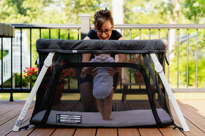 Guava Lotus Travel Crib Review (and Bassinet Conversion Kit!)
